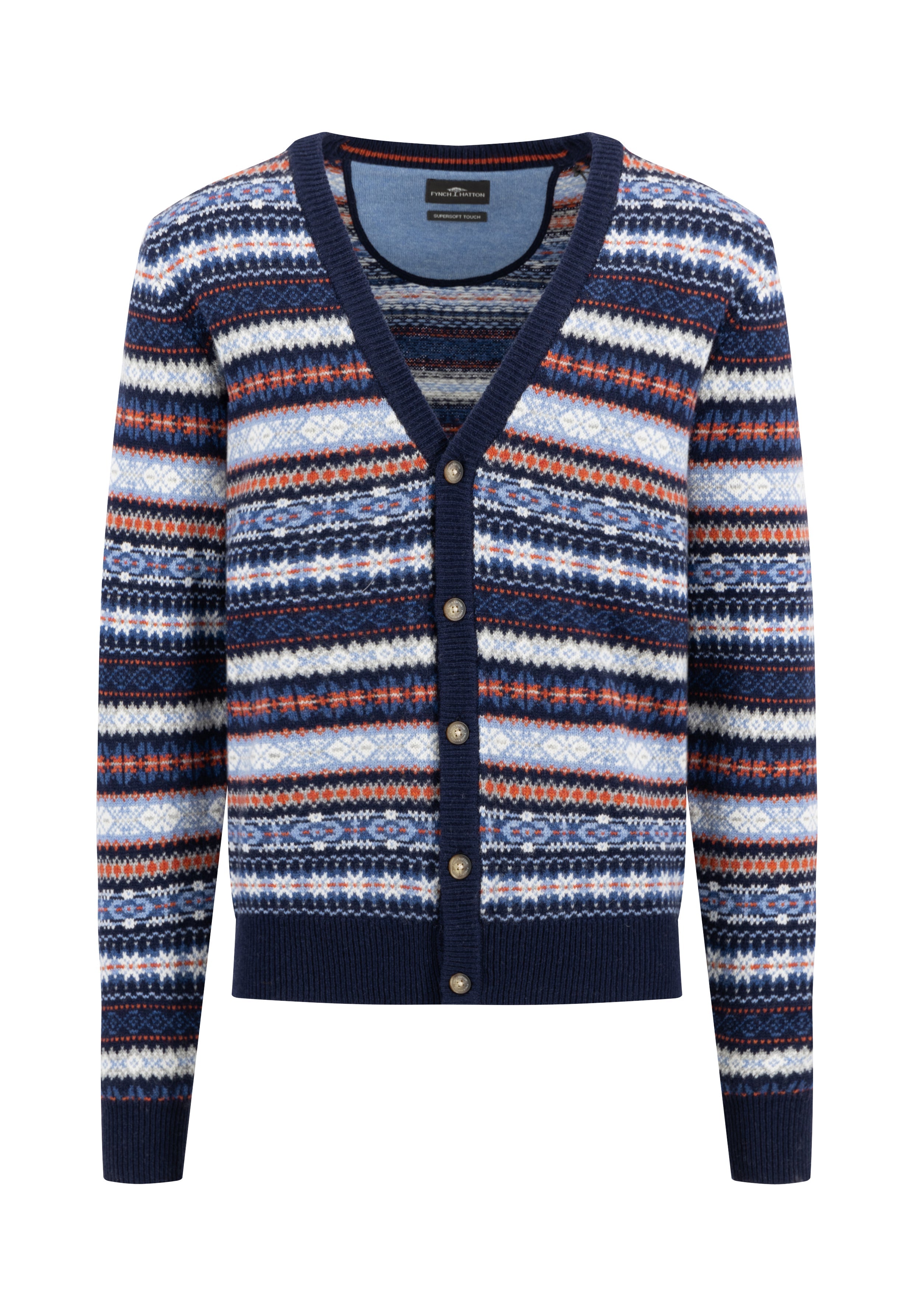 Stilvoller Streifen Strick-Cardigan mit Knöpfen – FYNCH-HATTON ...