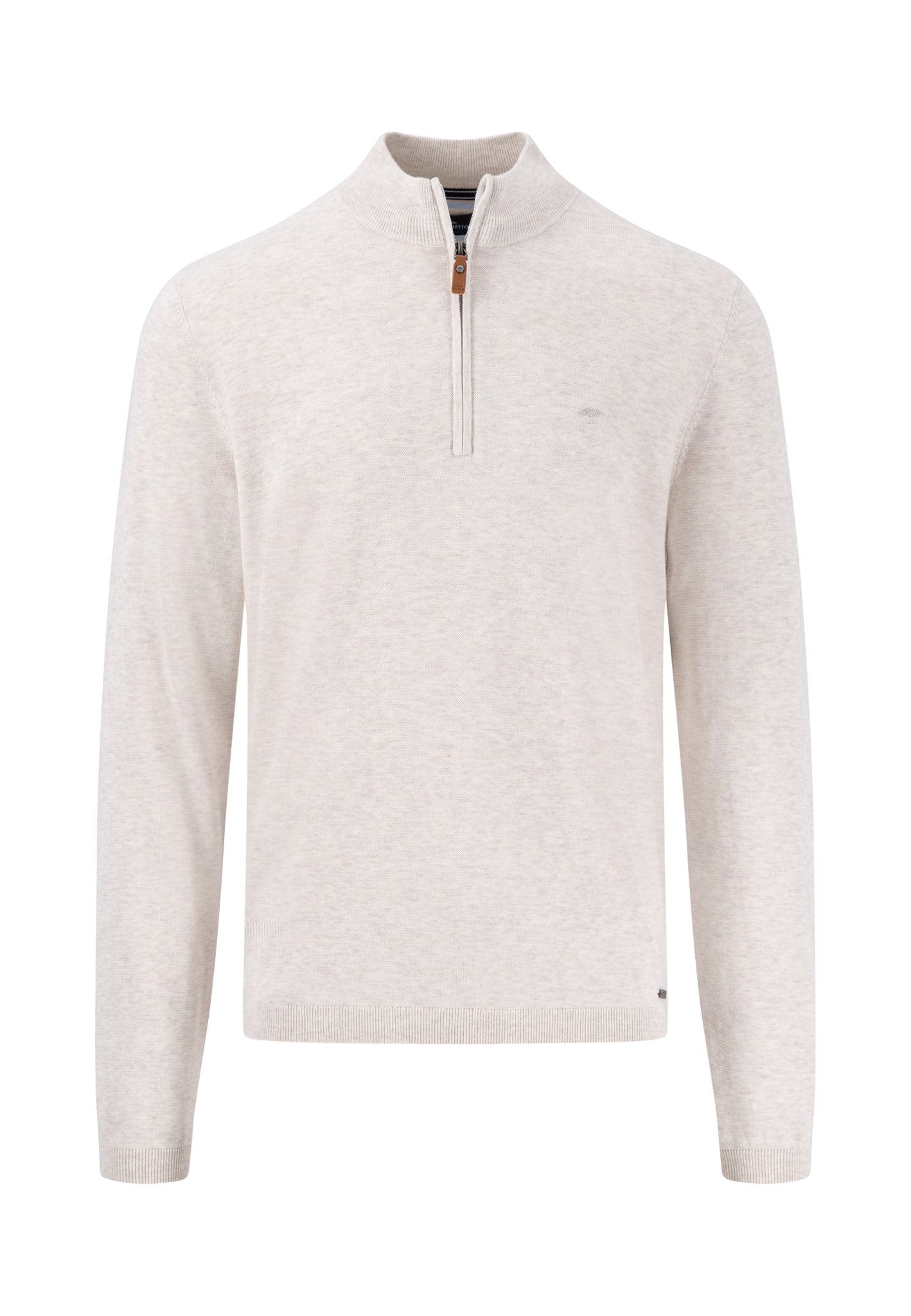 Knitted cotton sweater with Troyer collar - AIR COTTON – FYNCH-HATTON ...