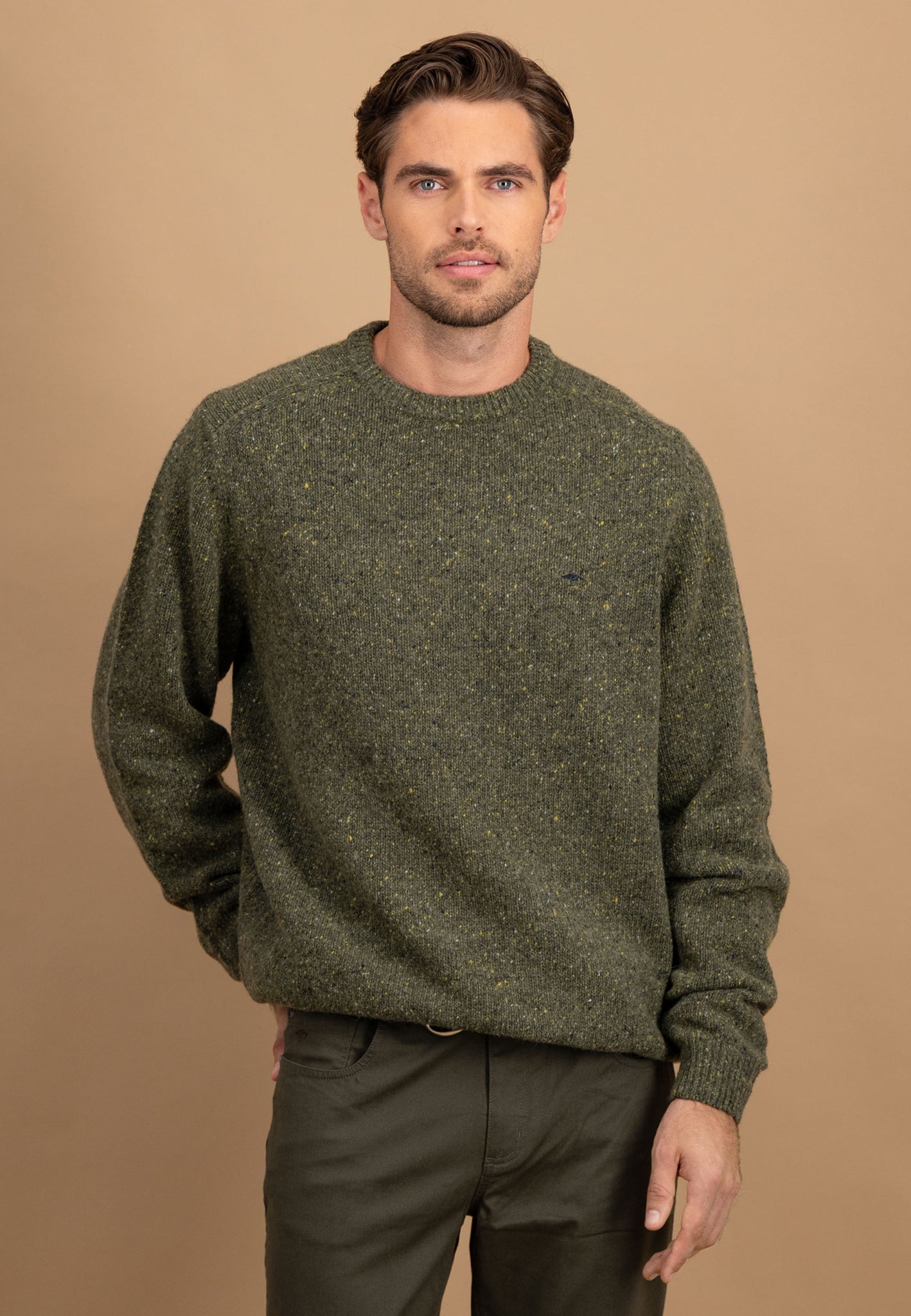 Donegal wool blend sweater with a crew neck – FYNCH-HATTON ...