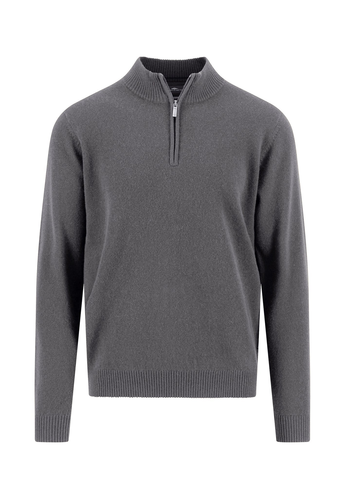 Pure cashmere sweater with stand-up collar and zip – FYNCH-HATTON ...