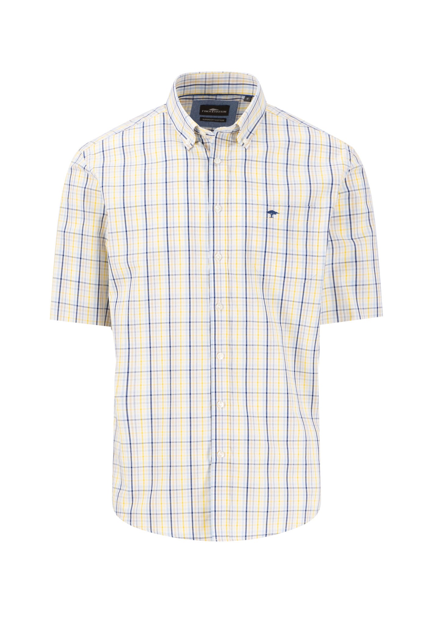 Half-sleeved shirt made of finely checked cotton – FYNCH-HATTON ...